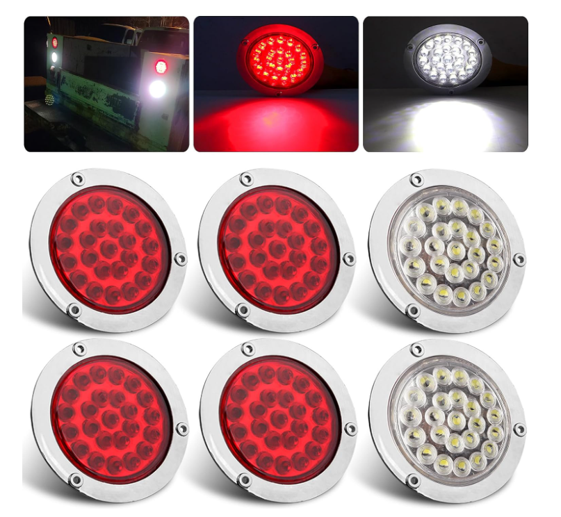 4" Led Stop Turn Tail Back-up Reverse Lights for Truck Trailer RV ...