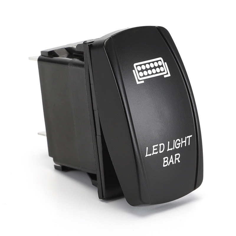 5Pin 12V LED LIGHT BAR Push Button Rocker Switch Blue LED Light Car ...